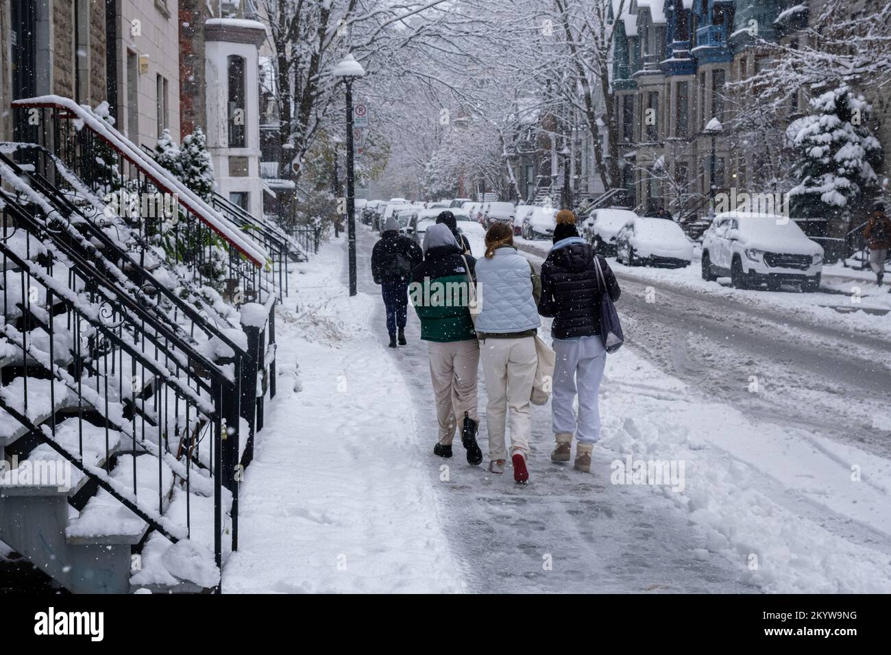 Montreal, CA - 16 November 2022: First snowfall of the season hits the ...