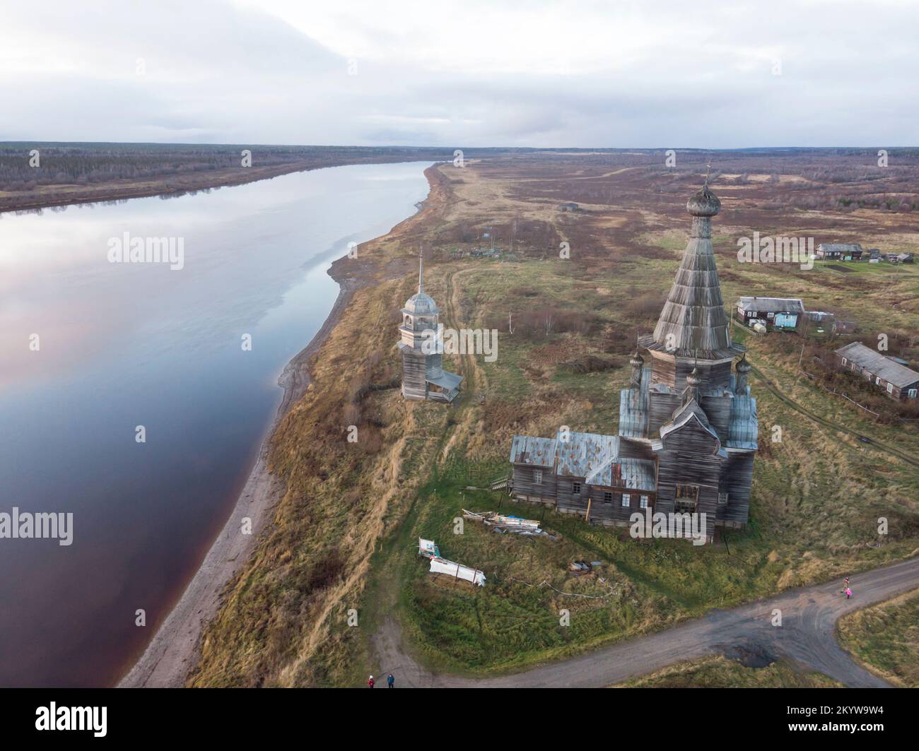Large wooden church of the Ascension of the Lord in the village of ...