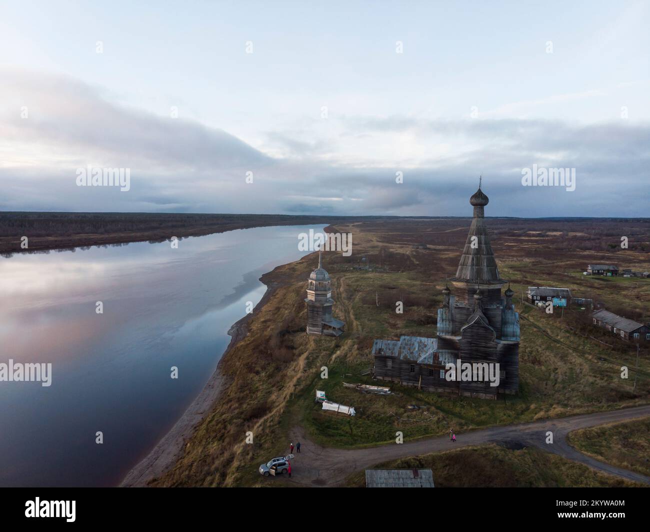 Large wooden church of the Ascension of the Lord in the village of ...
