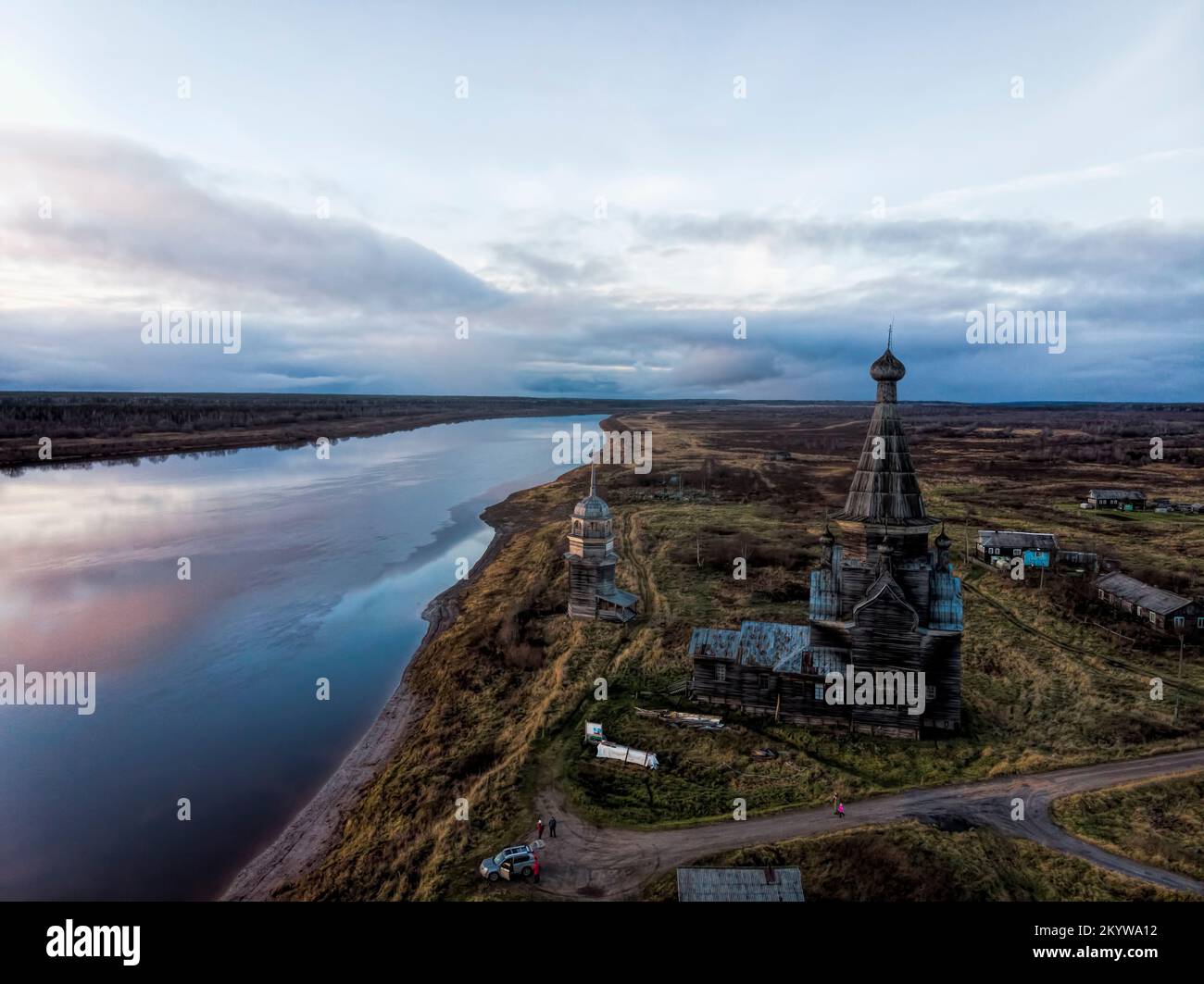 Large wooden church of the Ascension of the Lord in the village of ...