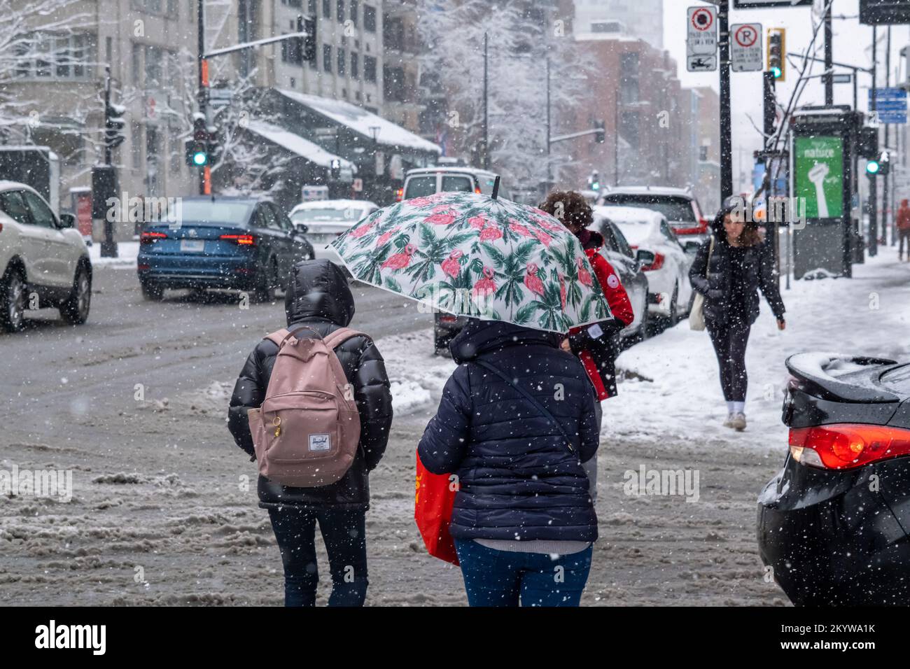 Montreal, CA - 16 November 2022: First snowfall of the season hits the ...