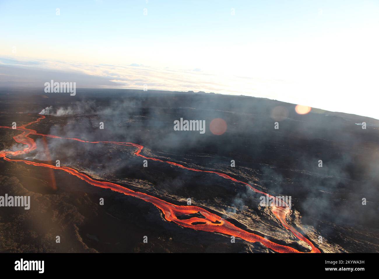Mauna Loa, United States of America. 01 December, 2022. Braided lava ...