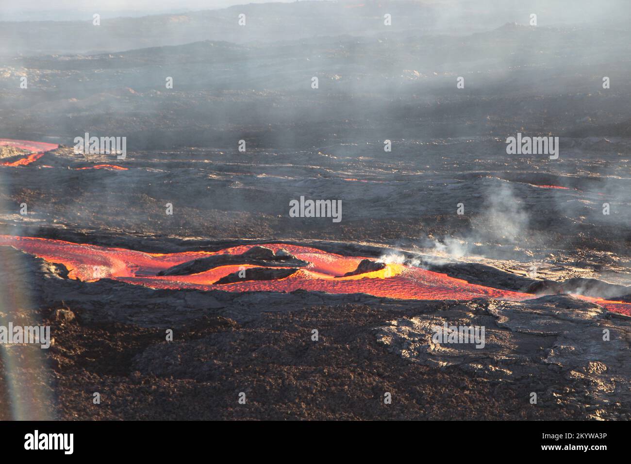 Mauna Loa, United States of America. 01 December, 2022. Braided lava ...