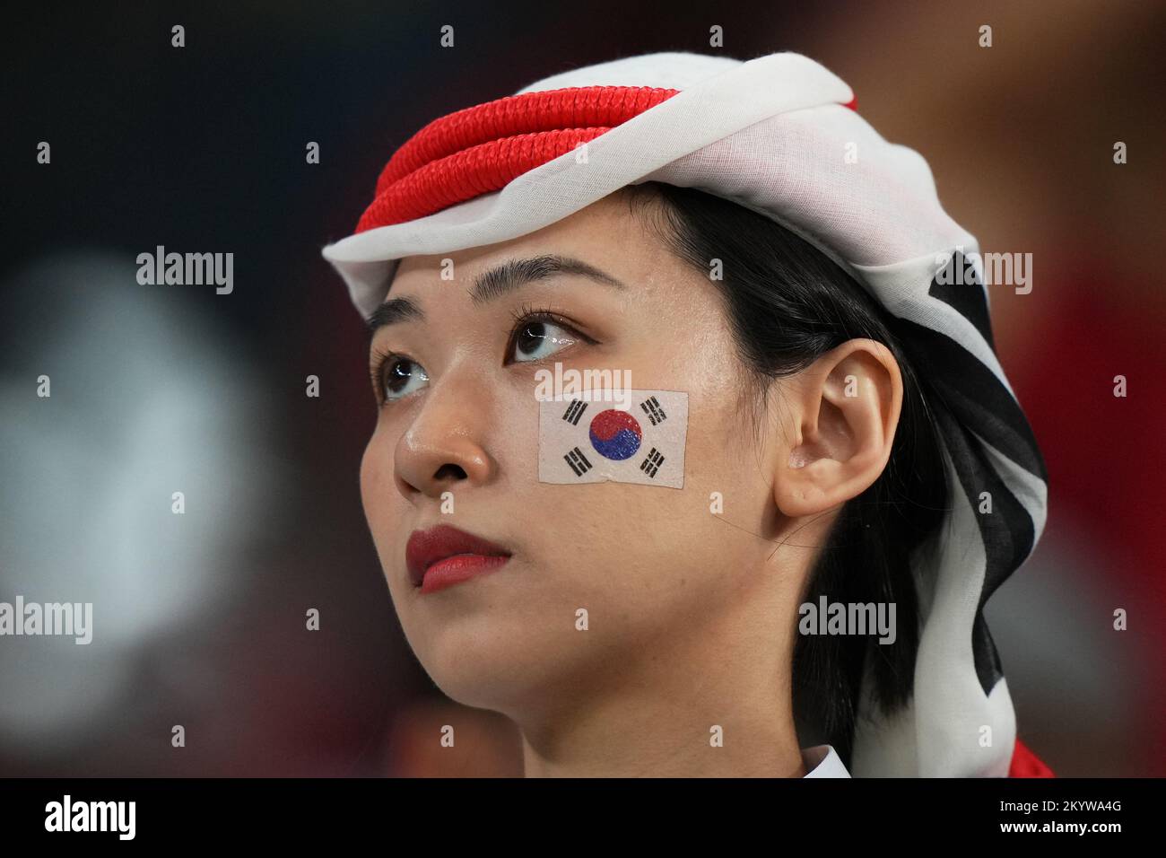 Doha Qatar Dec 2 2022 Korea Republic Fan During The Fifa World Cup