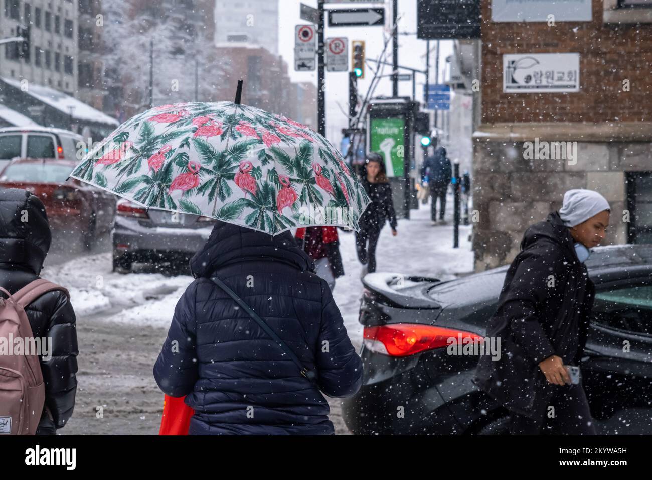 Montreal, CA - 16 November 2022: First snowfall of the season hits the ...