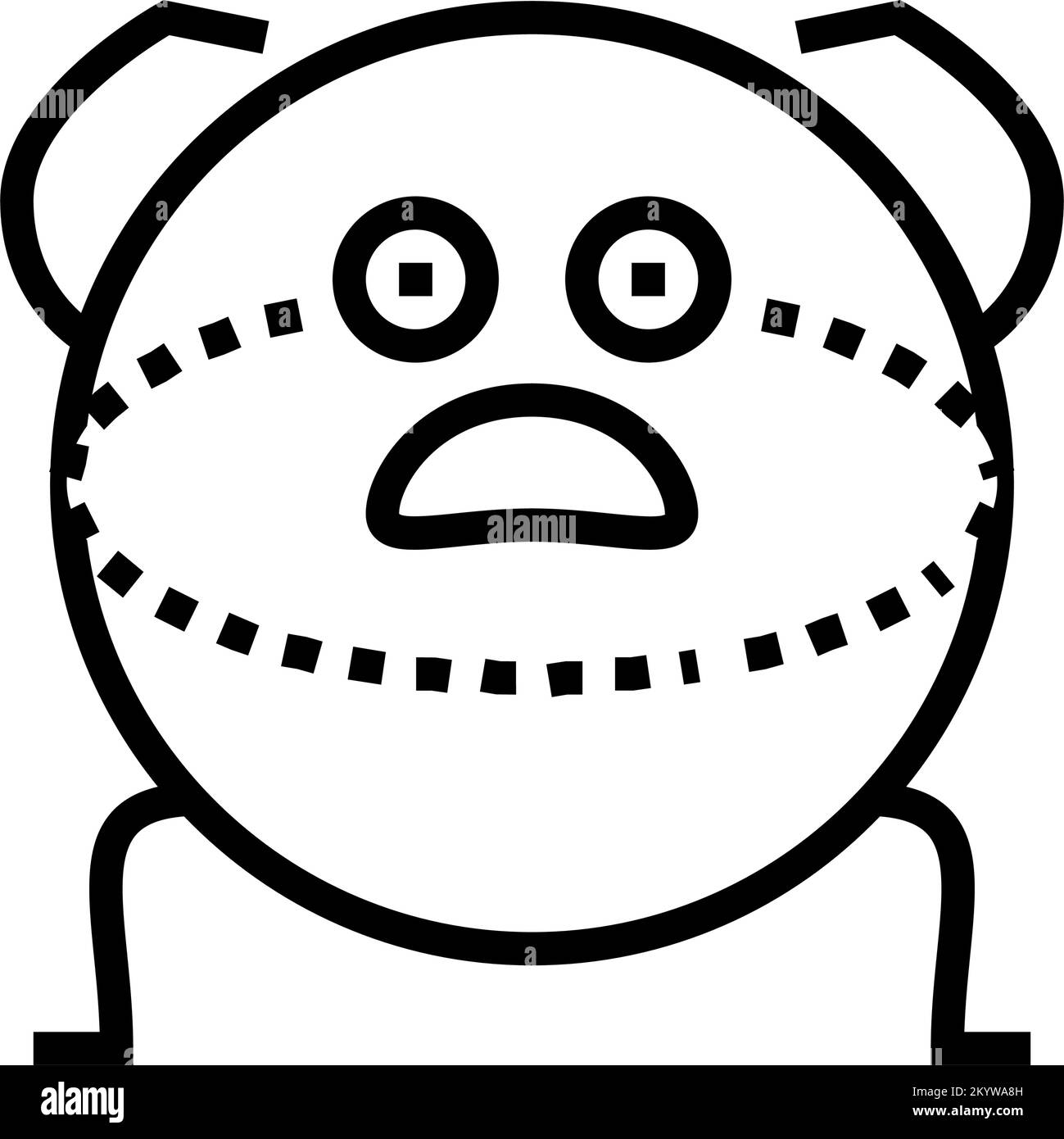 ball geometric shape character line icon vector illustration Stock ...