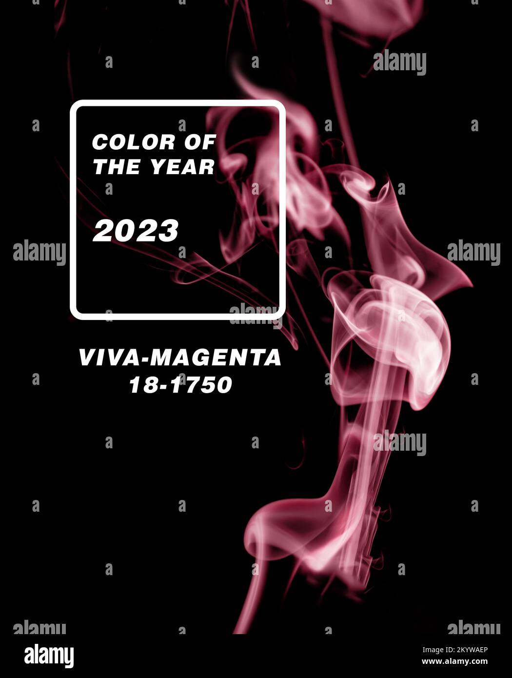Magenta wisp of smoke on black background. Concept poster of color of ...