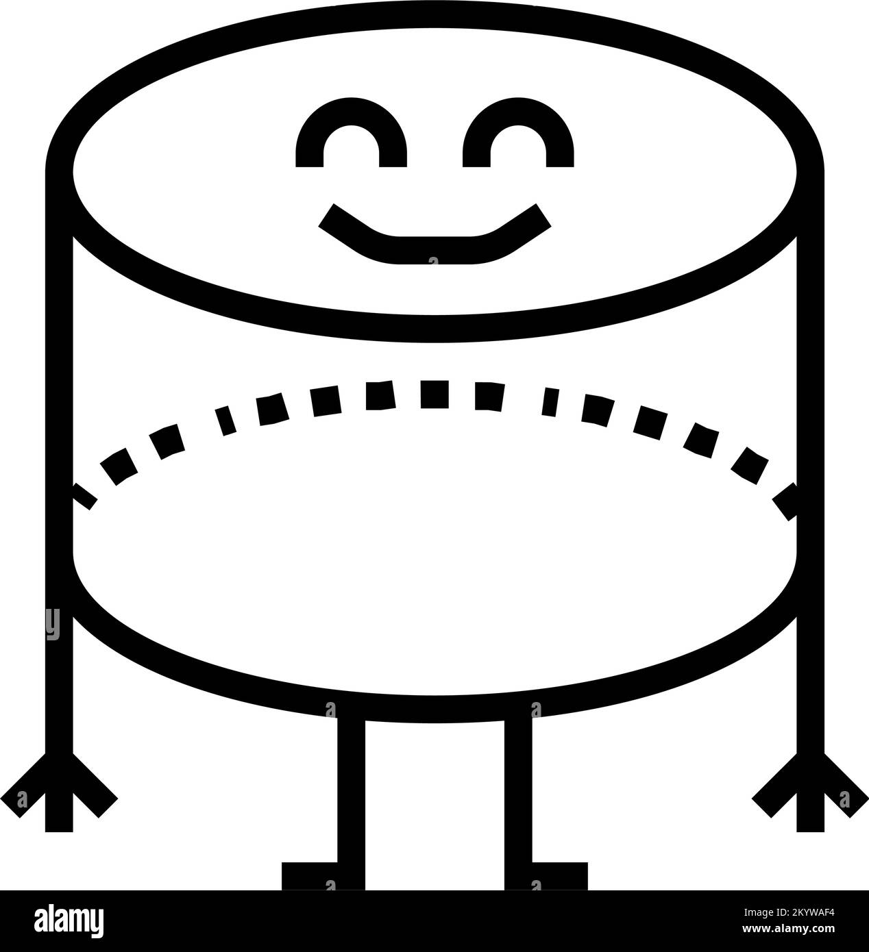 cylinder geometric shape character line icon vector illustration Stock ...