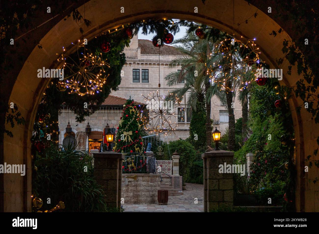Christmas decorations in the American Colony hotel in East Jerusalem ...