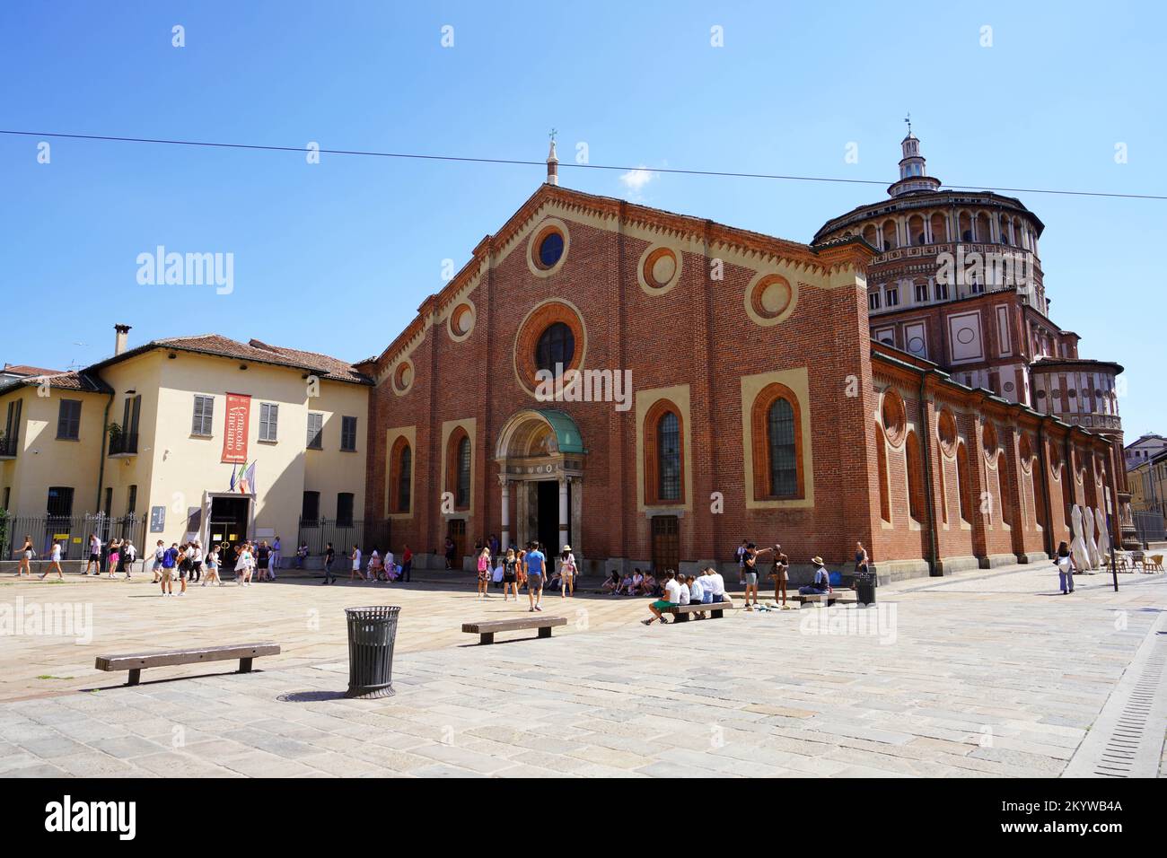 MILAN, ITALY - AUGUST 13, 2022: Basilica Santa Maria delle Grazie is ...