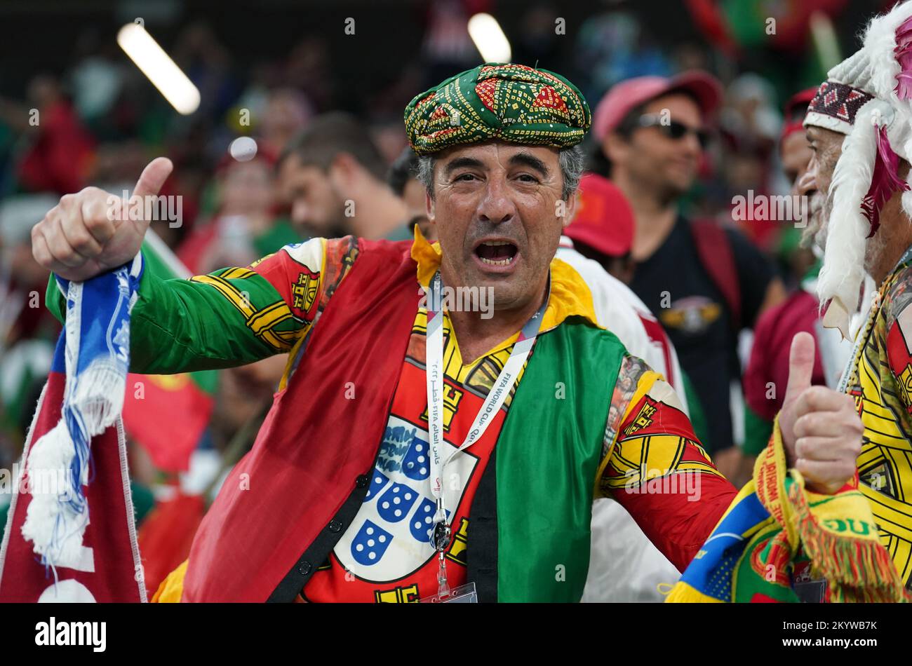 A Portugal fan ahead of the FIFA World Cup Group H match at the ...