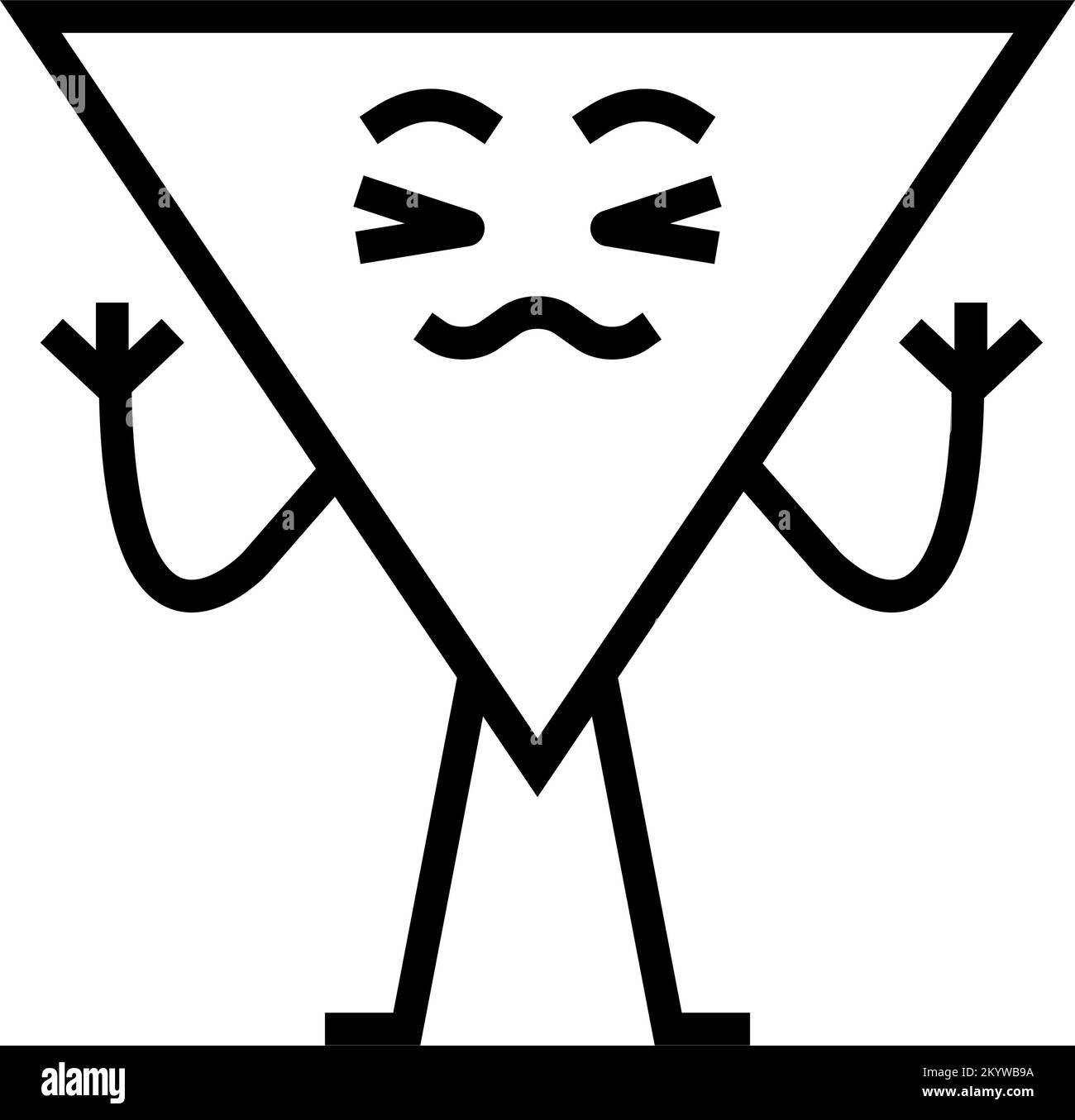 triangle geometric character line icon vector illustration Stock Vector ...
