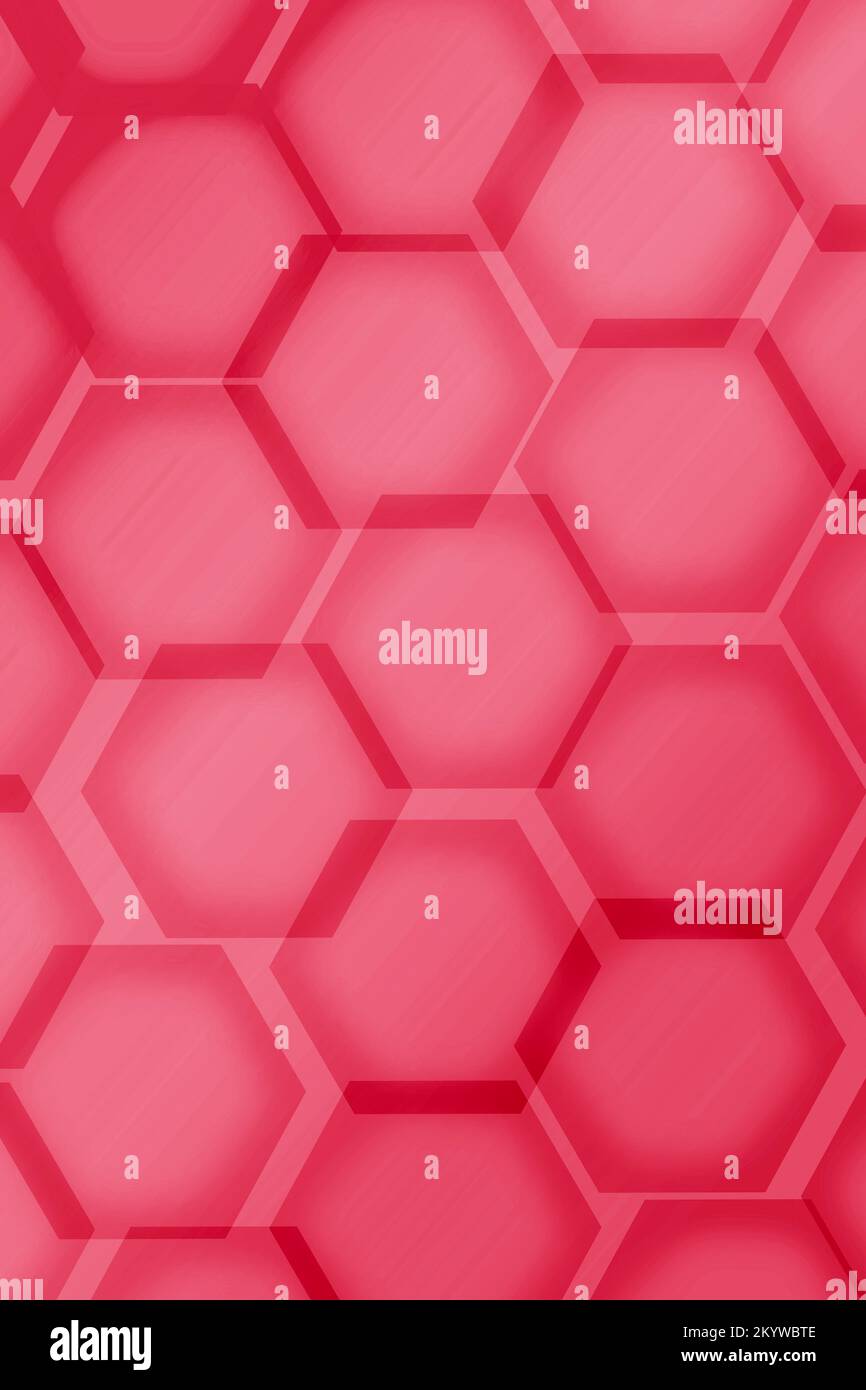 Illustration of Gradient Strawberry Red 3D Hexagon Shape Pattern for ...