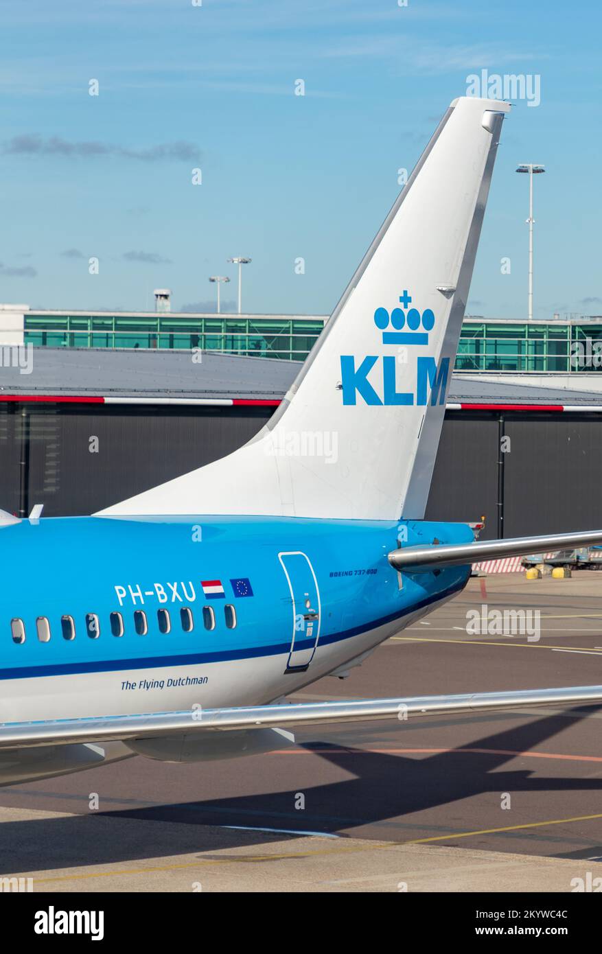 A close-up picture of a KLM plane Stock Photo - Alamy
