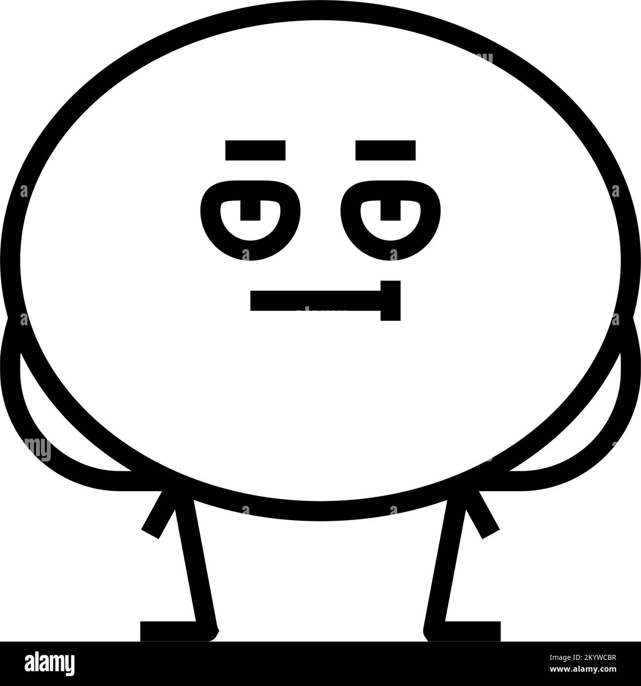 oval geometric shape character line icon vector illustration Stock ...