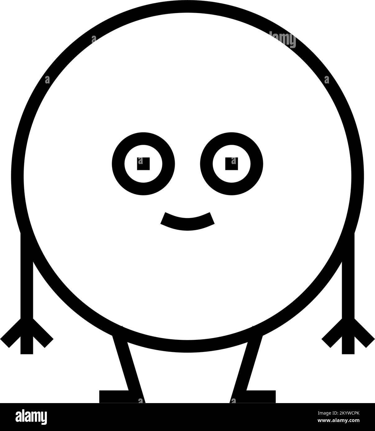 circle geometric shape character line icon vector illustration Stock ...