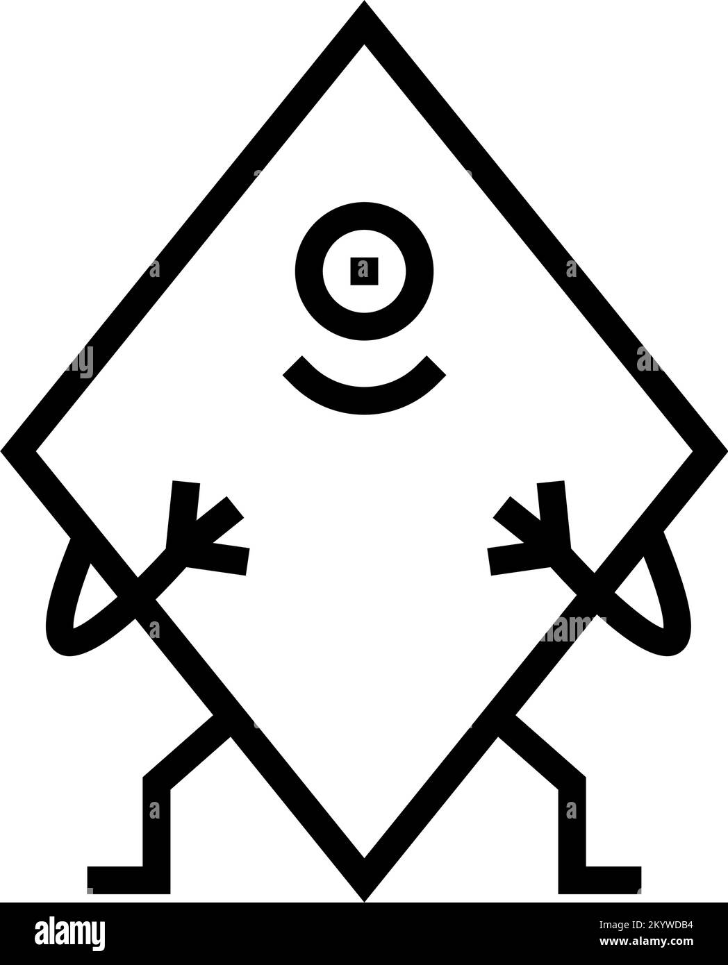 rhombus geometric shape character line icon vector illustration Stock ...