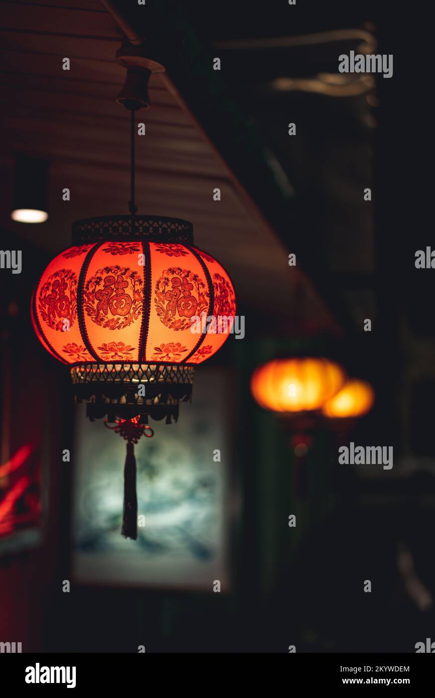 Chinese Lantern at night, in Georgetown Penang, Malaysia Stock Photo ...