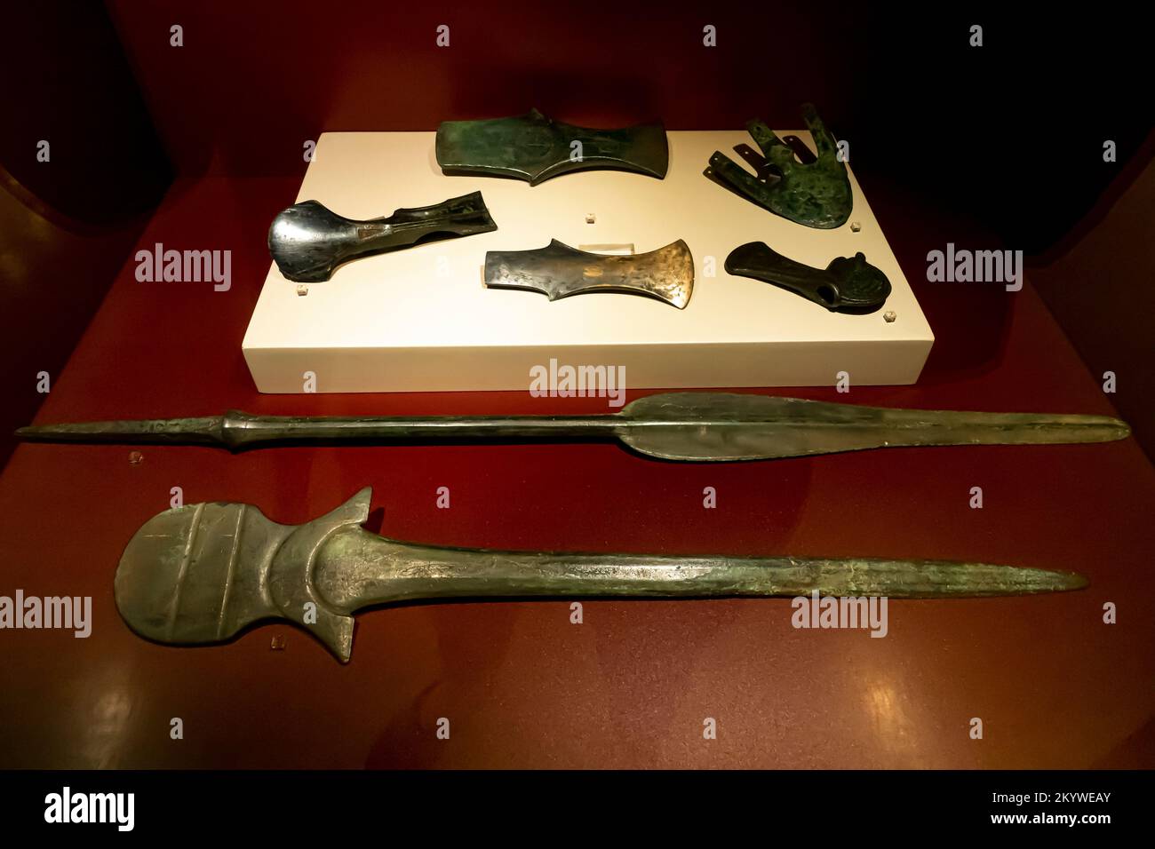 Lugged axe casting, spearhead, crecentric axe. Bronze age axes. Bursa ...