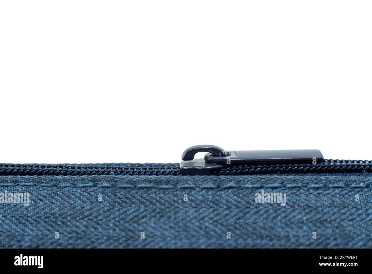 Blue zipper lock with empty space for an inscription or logo. lock on ...