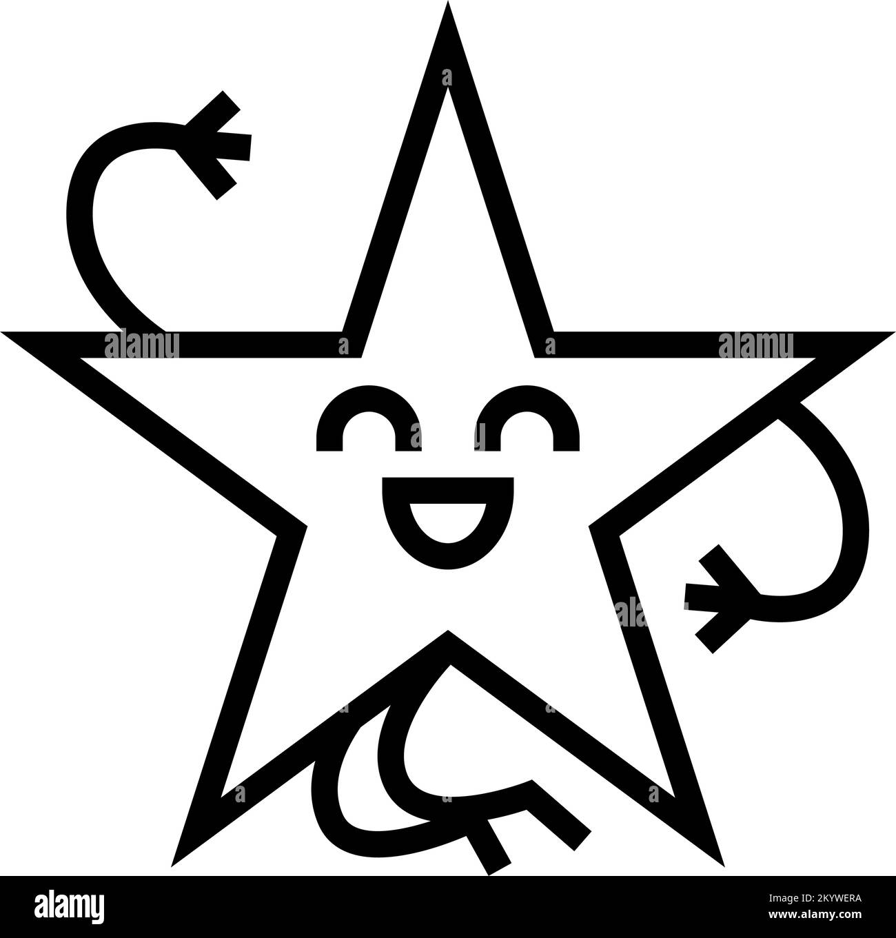 star geometric shape character line icon vector illustration Stock ...