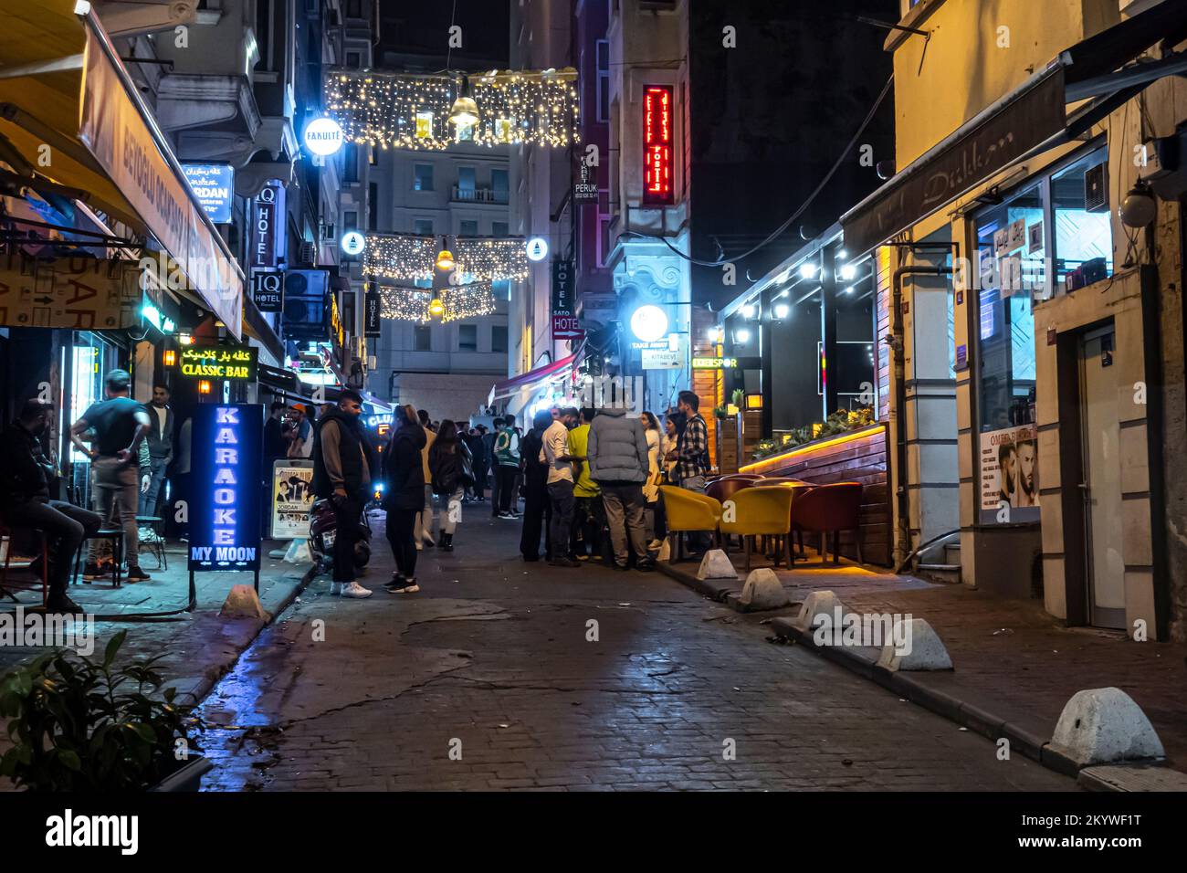 Istanbul nightlife. Night life, clubs in Taksim Istanbul, Turkey Stock ...