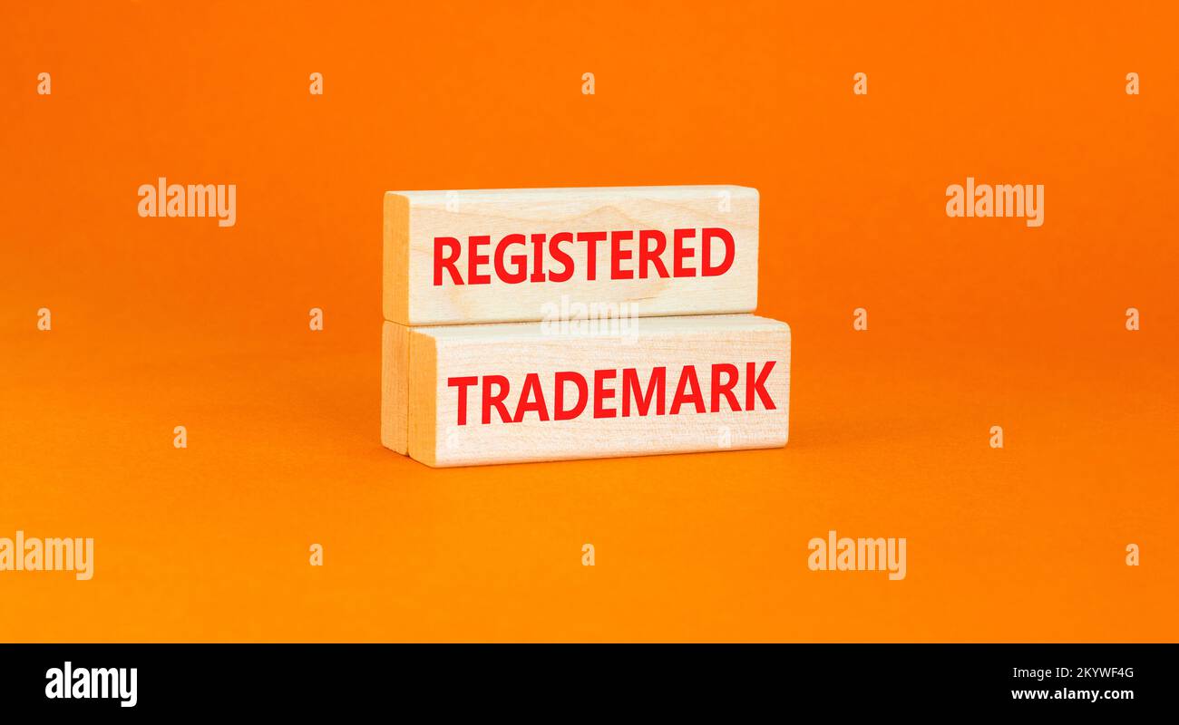 Registered trademark symbol. Concept word Registered trademark wooden ...