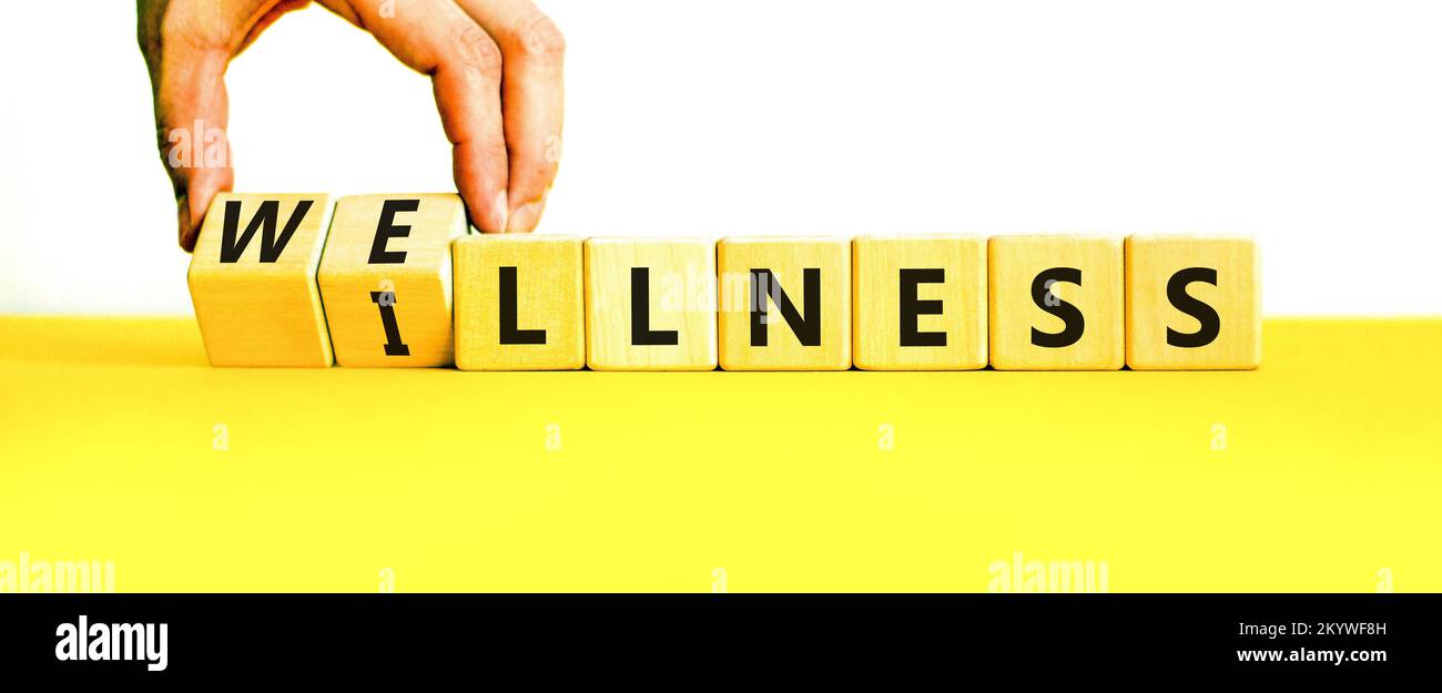 Wellness or illness symbol. Concept words Wellness and Illness on ...