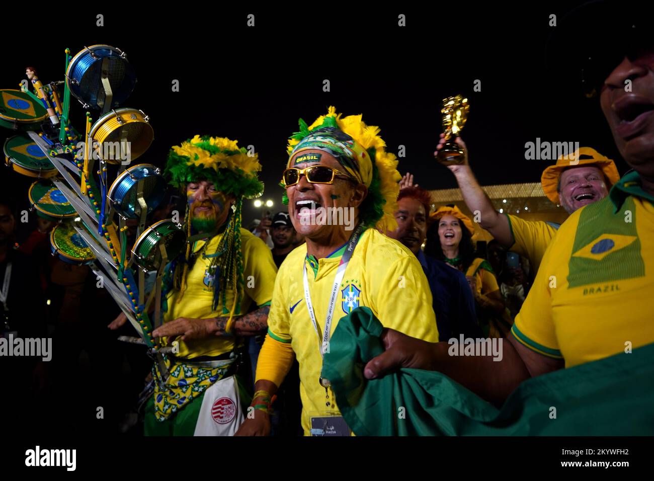 Brazil fans outside the ground ahead of the FIFA World Cup Group G ...