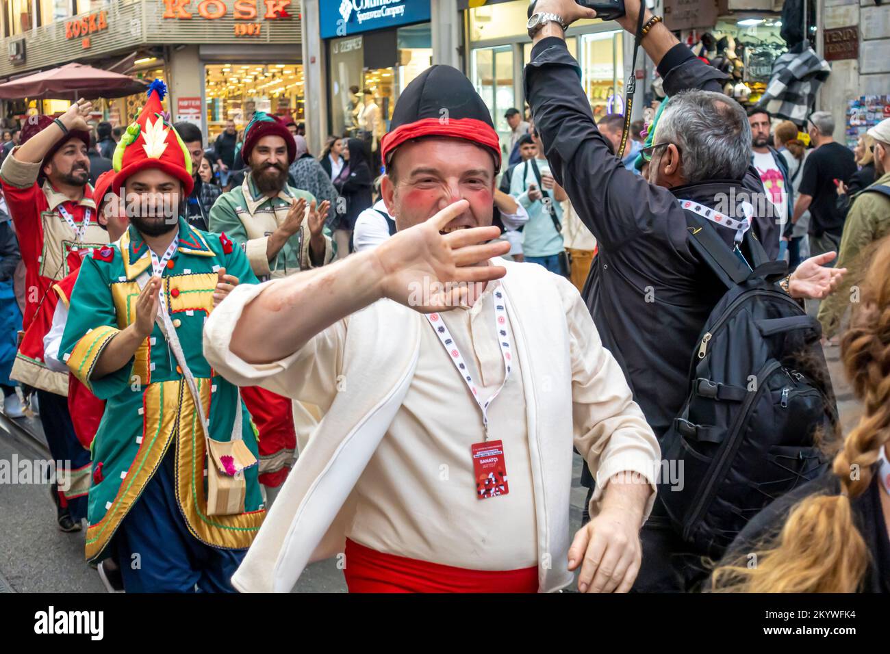 Istanbul culture: Group of memes street performers in make-up, with ...
