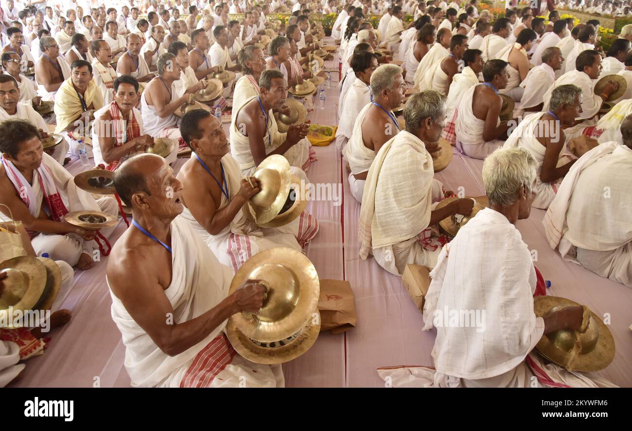 Guwahati, India. 2nd Dec, 2022. Devotees perform devotional songs on ...