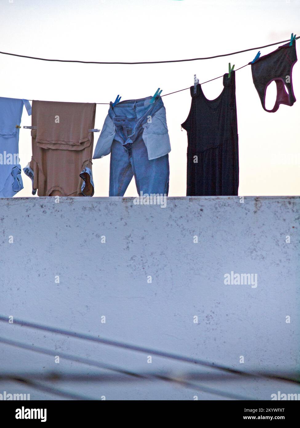 Narrow alleyway washing hanging hi-res stock photography and images - Alamy
