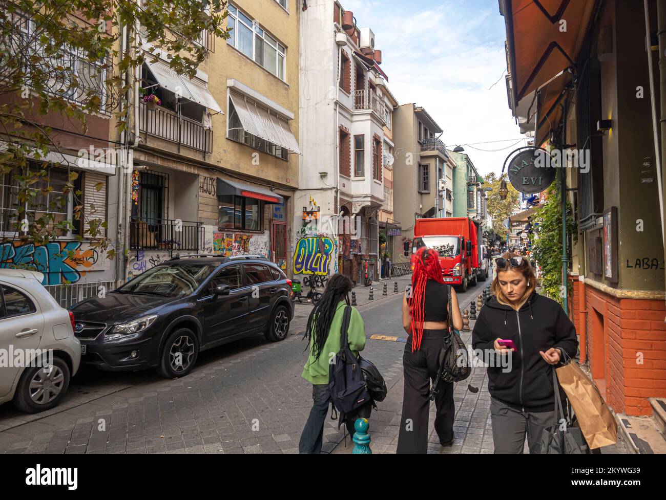Kadife colorful houses. Kadife street Kadikoy, Istanbul Turkey Stock ...