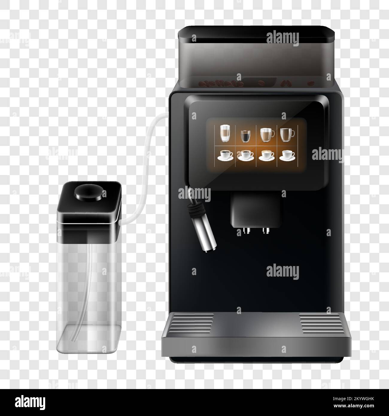 Realistic coffee machine. Household appliance design. Automatic ...