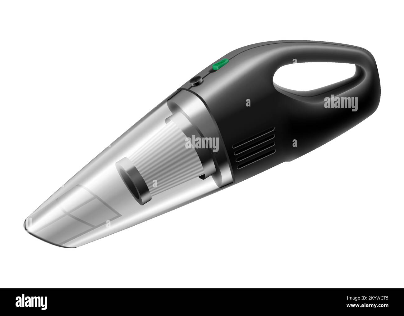 Hand car vacuum cleaner , isolated on white background. Realistic 3d ...