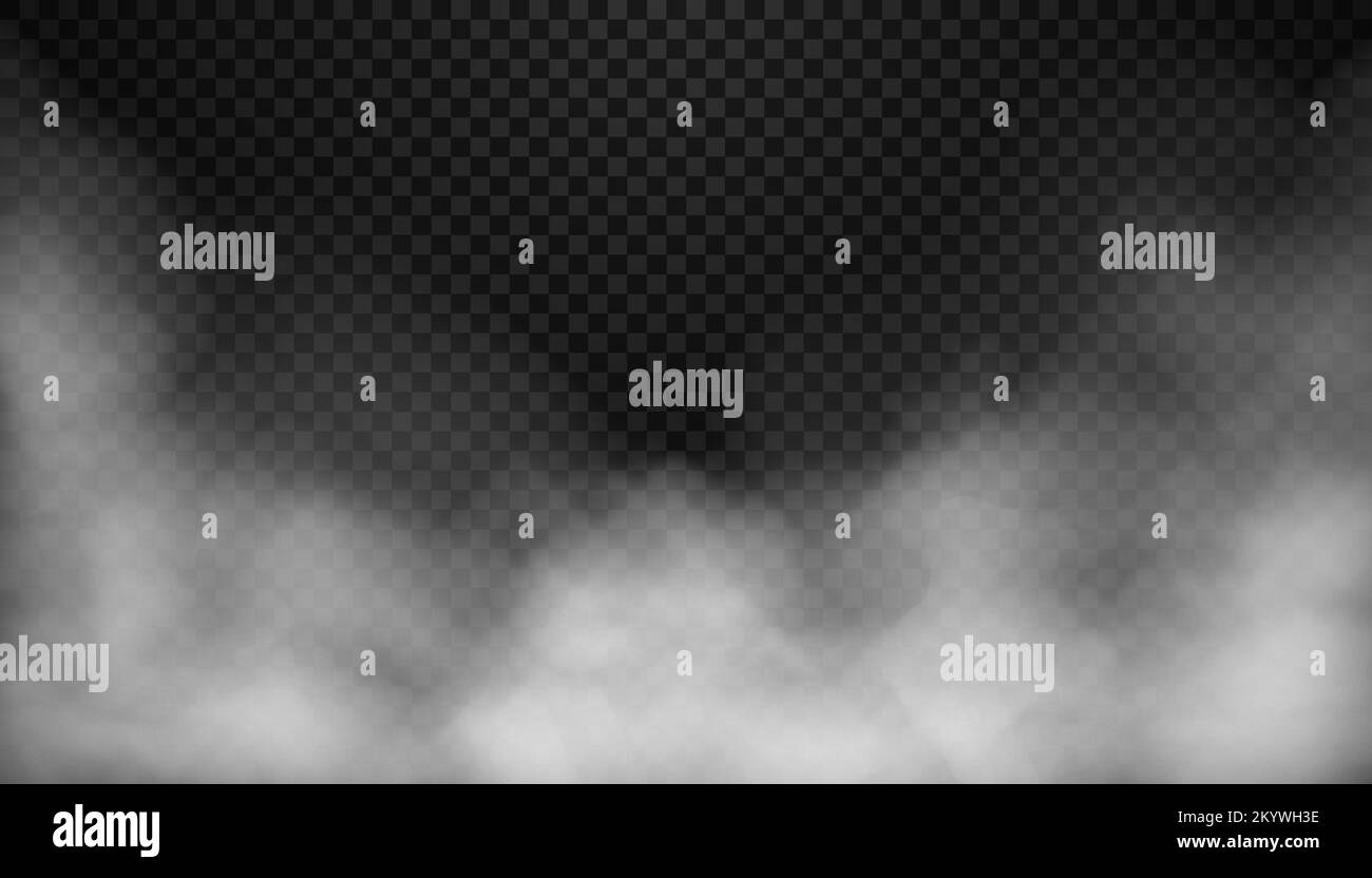 Fog or smoke isolated transparent special effect. White vector ...