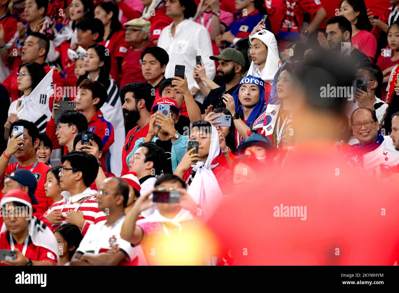 South Korea fans take photos of Son Heung-min during the FIFA World Cup ...