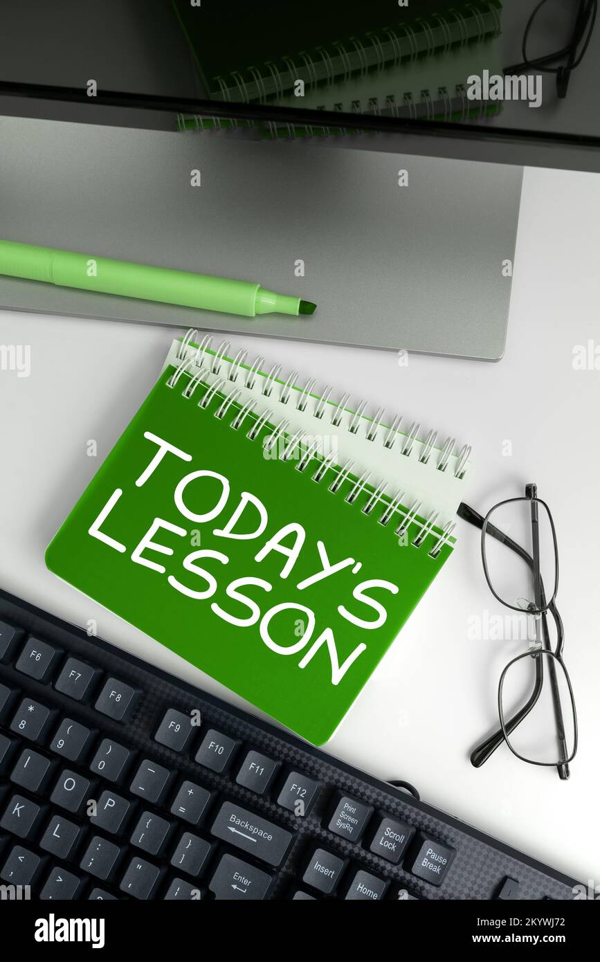 Conceptual caption Today's Lesson. Word Written on ask assigned for ...