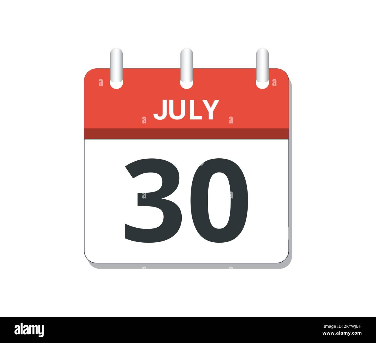 July 30th calendar icon vector. Concept of schedule, business and tasks ...
