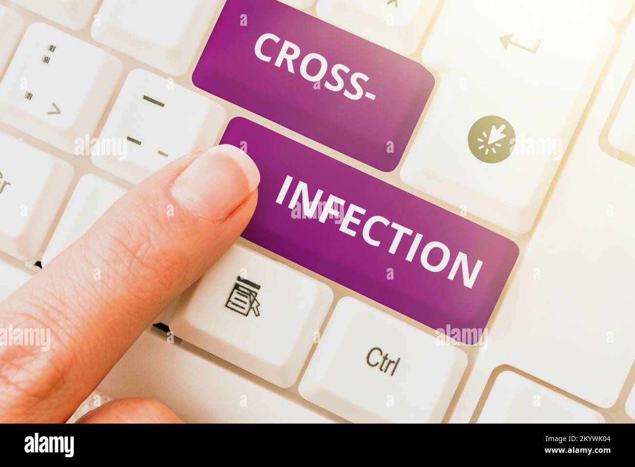 Hand writing sign Cross Infection. Word for disease-causing ...