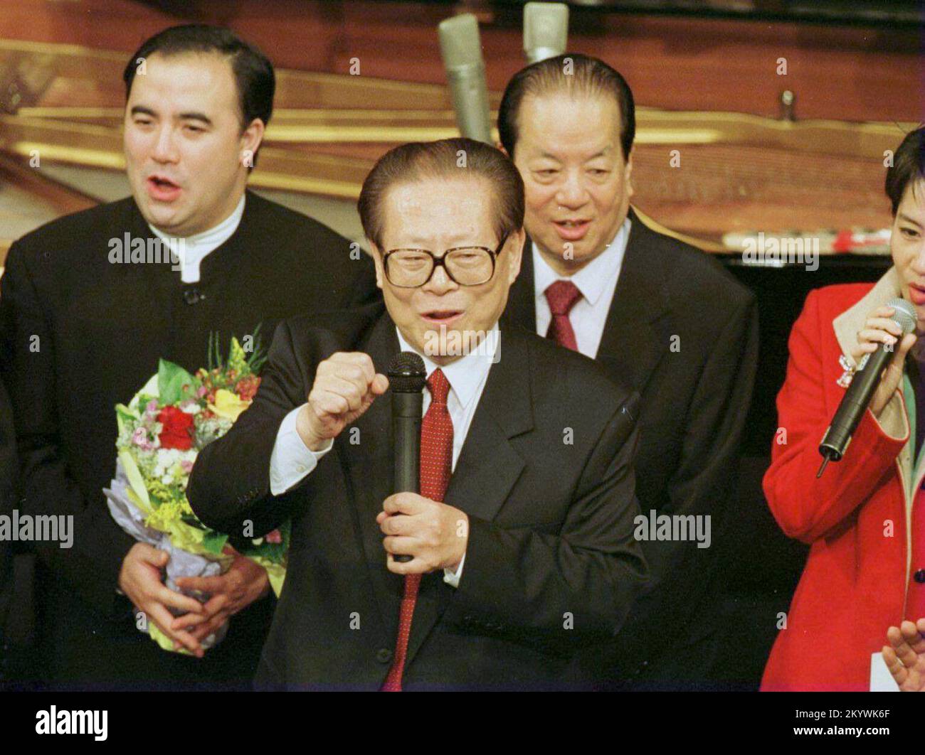 President of the People's Republic of China Jiang Zemin attending a ...