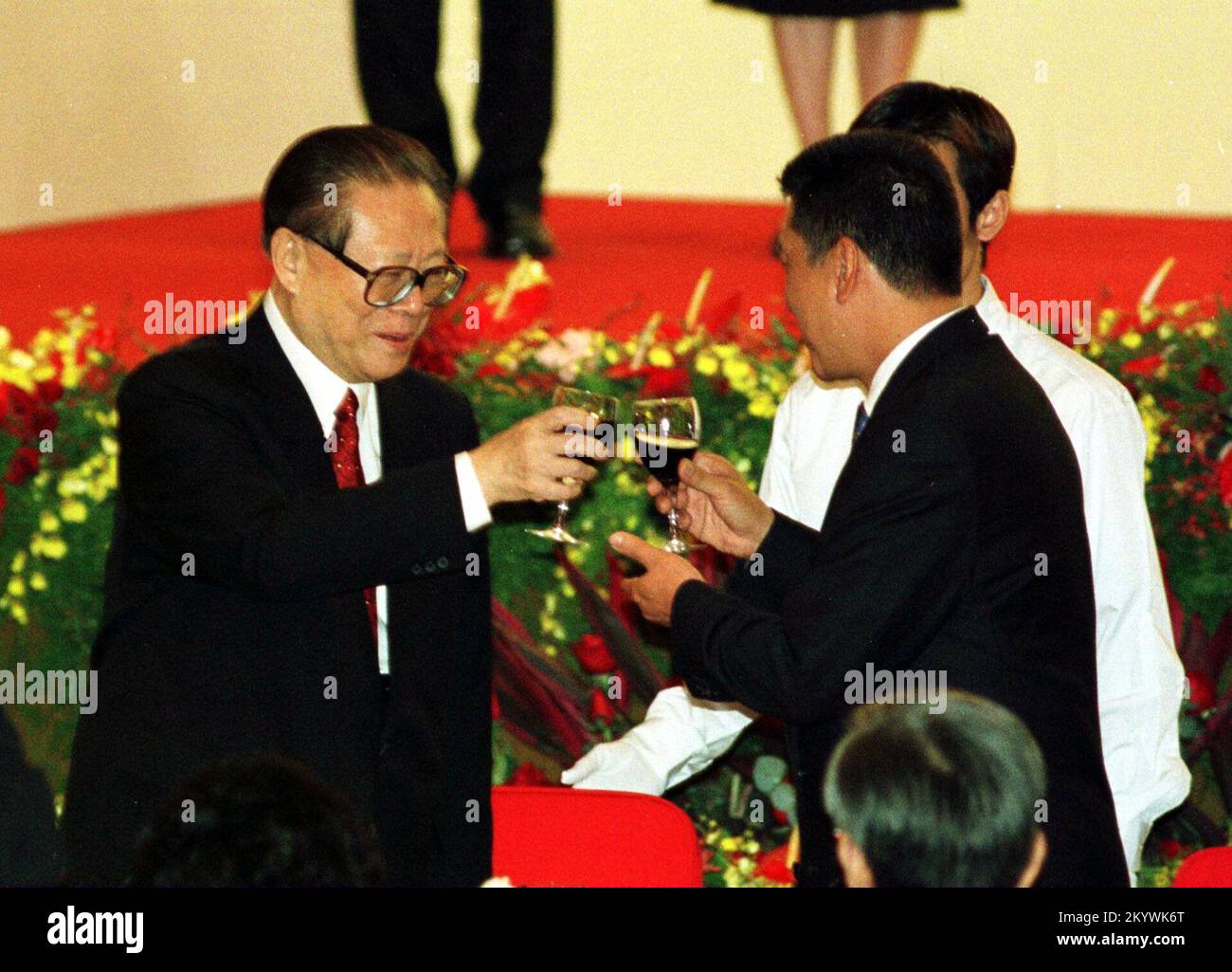 President Jiang Zemin (left) of the People's Republic of China and ...