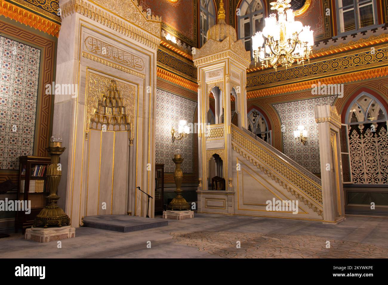 Yildiz Hamidiye Mosque built by Sultan Abdulhamid II, inside view of ...
