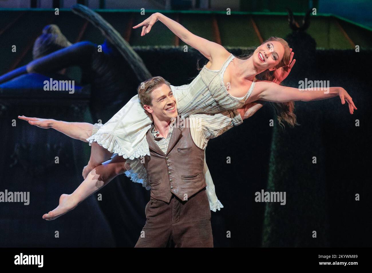 London, UK. 02nd Dec, 2022. The Act 2 scene with the press night dancers, Ashley Shaw as Aurora ...