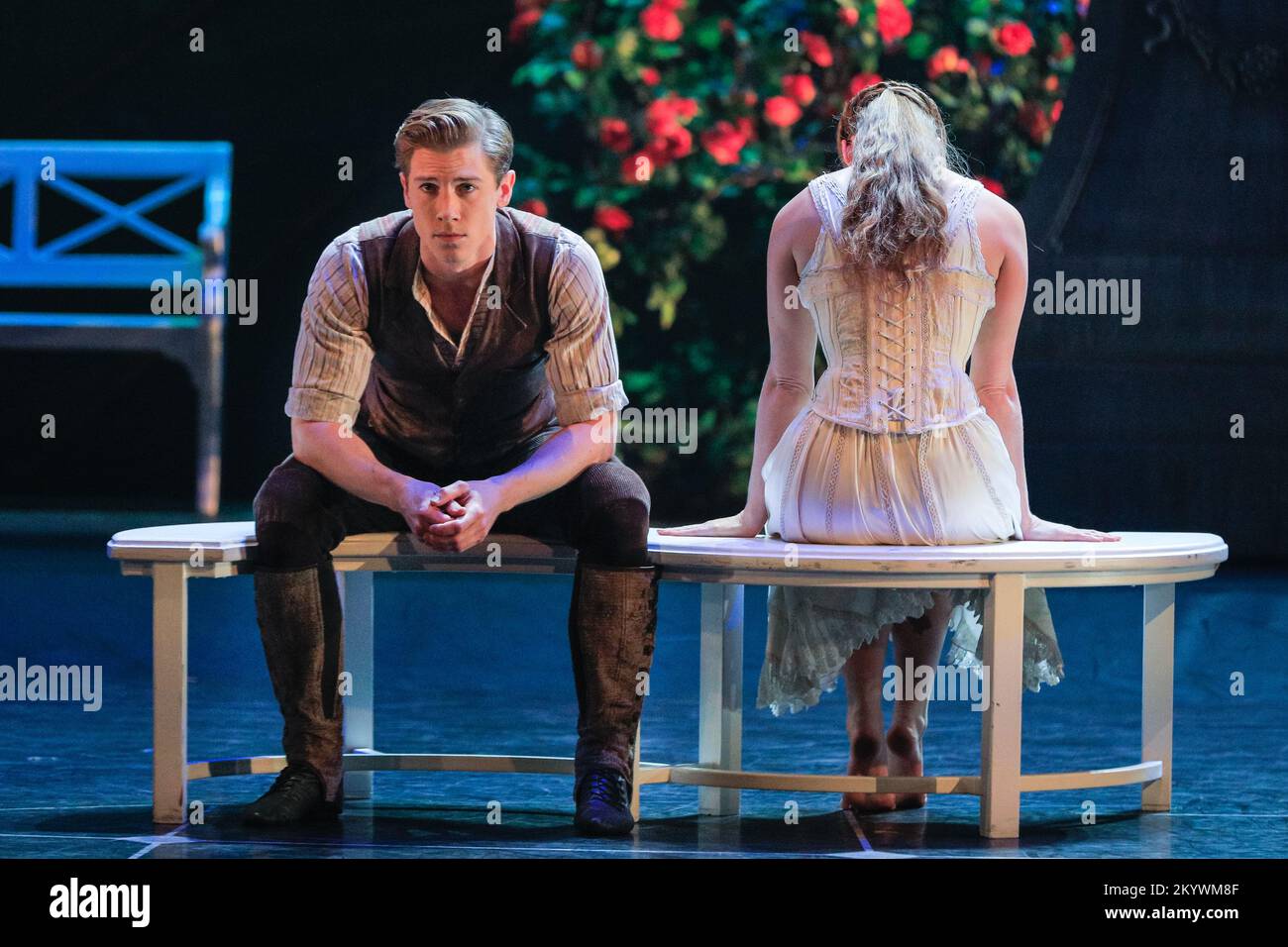 London, UK. 02nd Dec, 2022. The Act 2 scene with the press night dancers, Ashley Shaw as Aurora ...