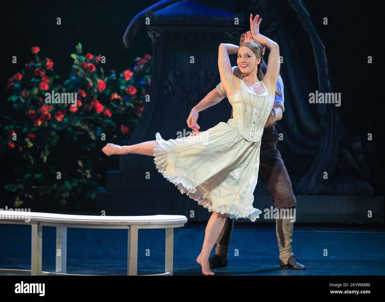 London, UK. 02nd Dec, 2022. The Act 2 scene with the press night dancers, Ashley Shaw as Aurora ...