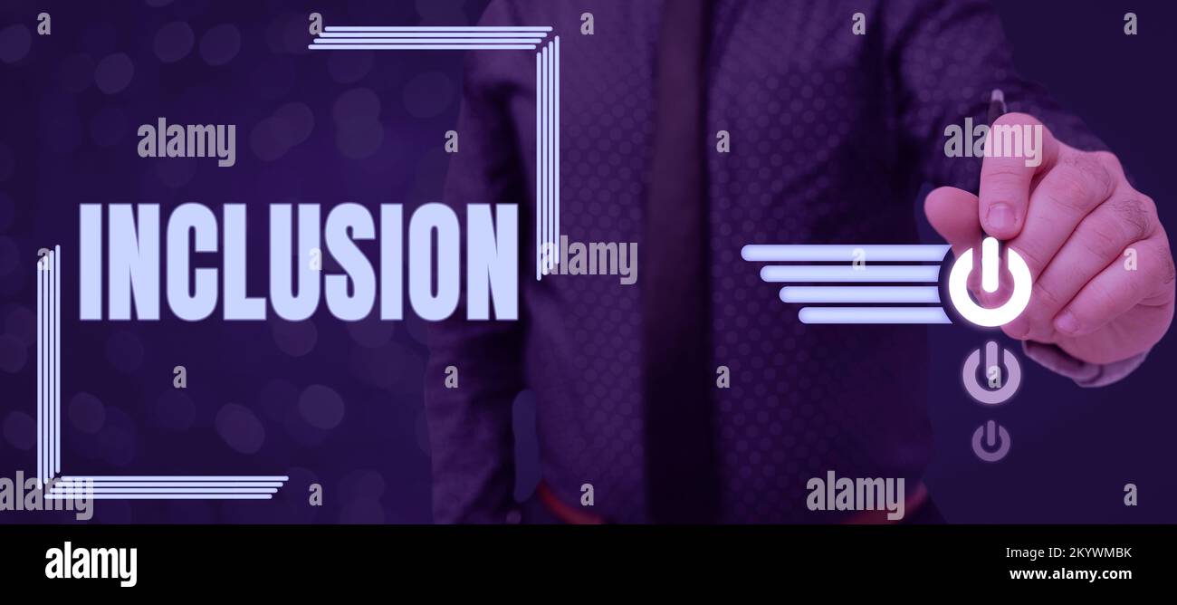 Inspiration showing sign Inclusion. Business overview action state ...