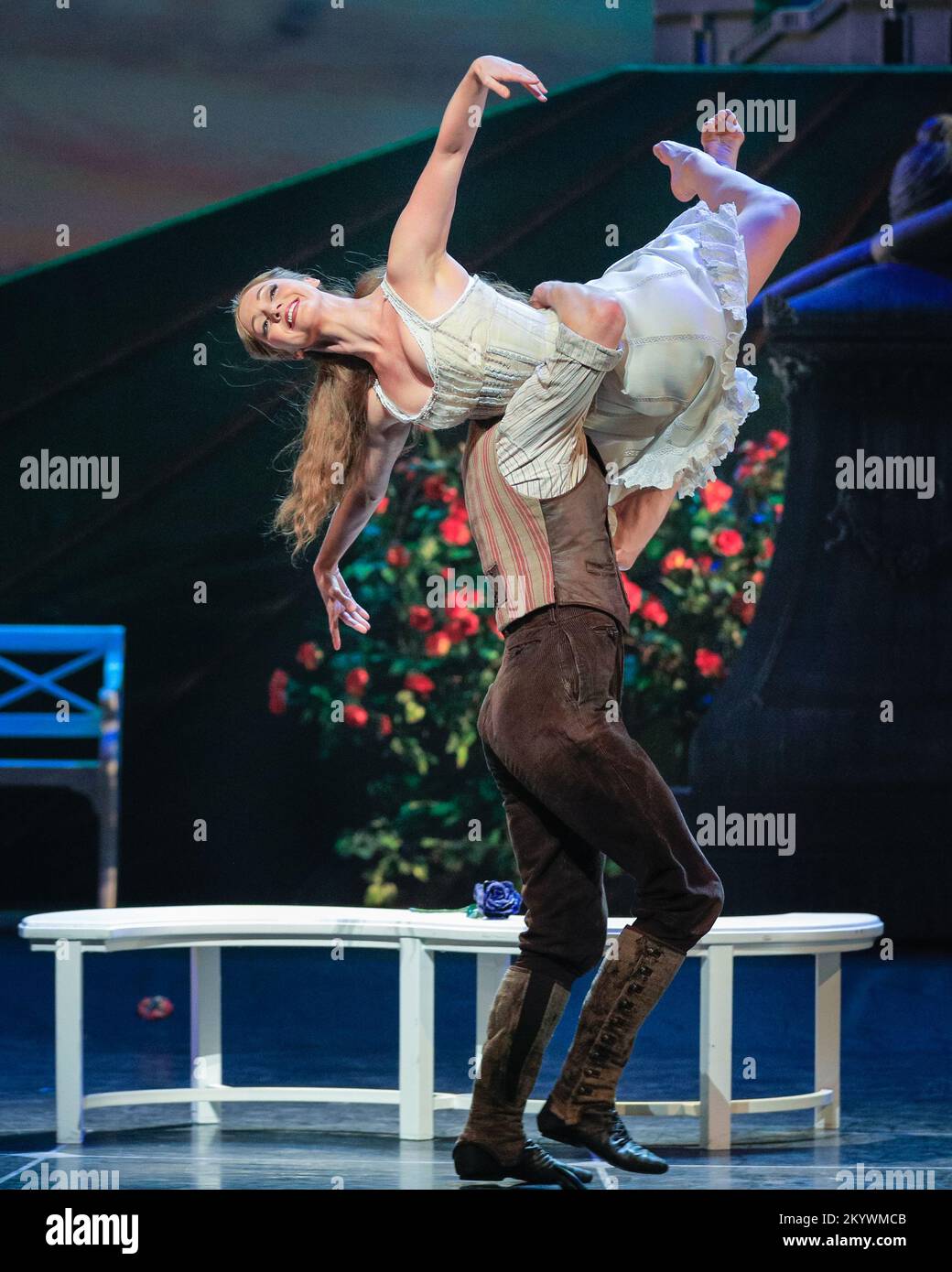 London, UK. 02nd Dec, 2022. The Act 2 scene with the press night dancers, Ashley Shaw as Aurora ...
