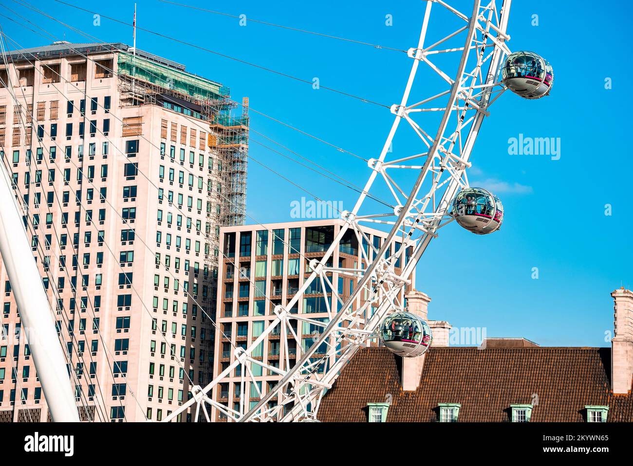 Close Up view of the London eye in London Stock Photo - Alamy