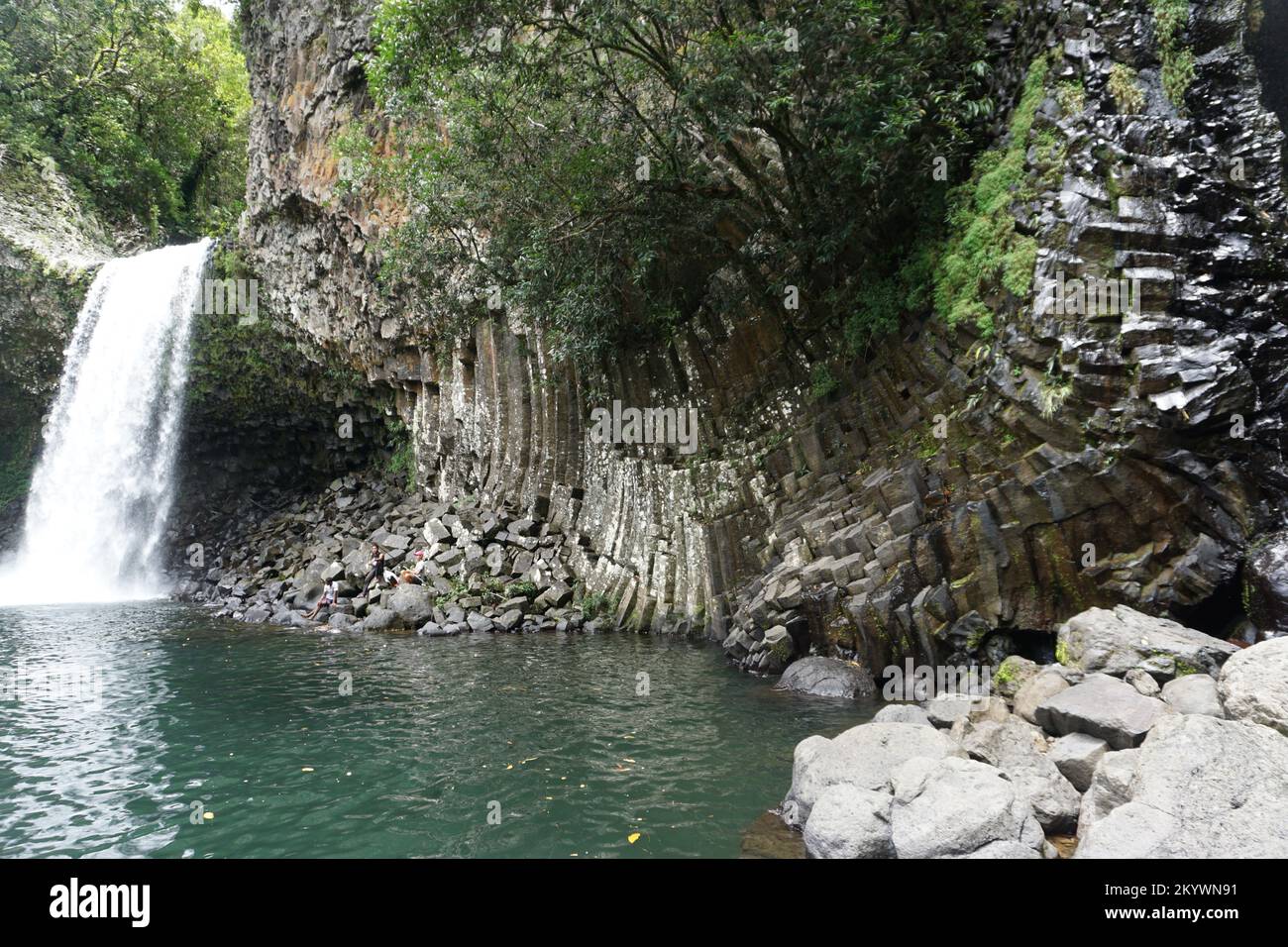 Bassin La Mer waterfall on the tropical island of La Réunion, France ...